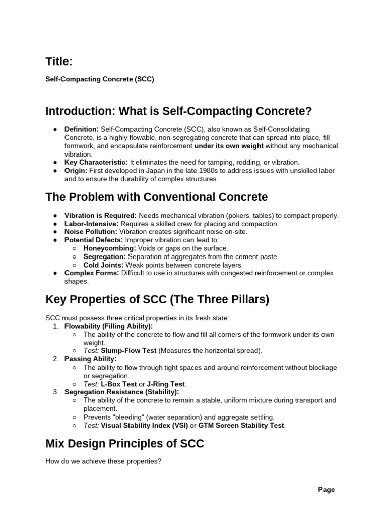 SCC Presentation 1 | PDF | Concrete | Structural Engineering