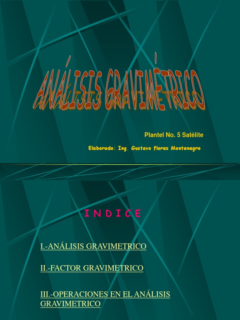 gravimetria | Química | Ciencias físicas
