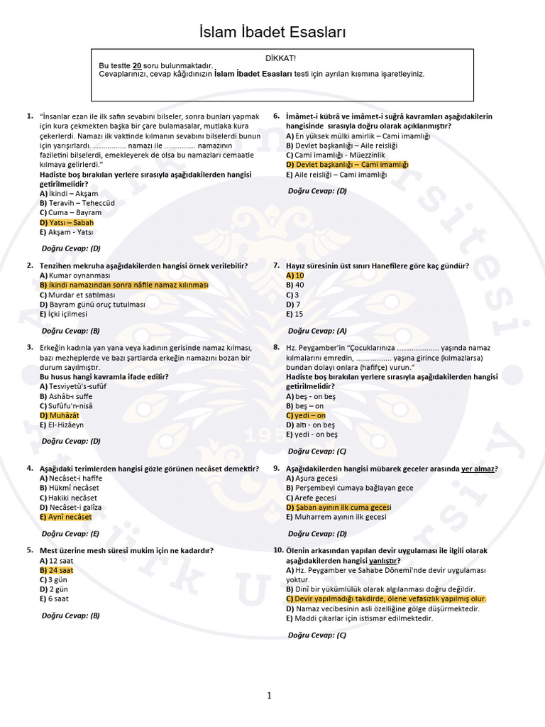 İslam İbadet Esasları | PDF
