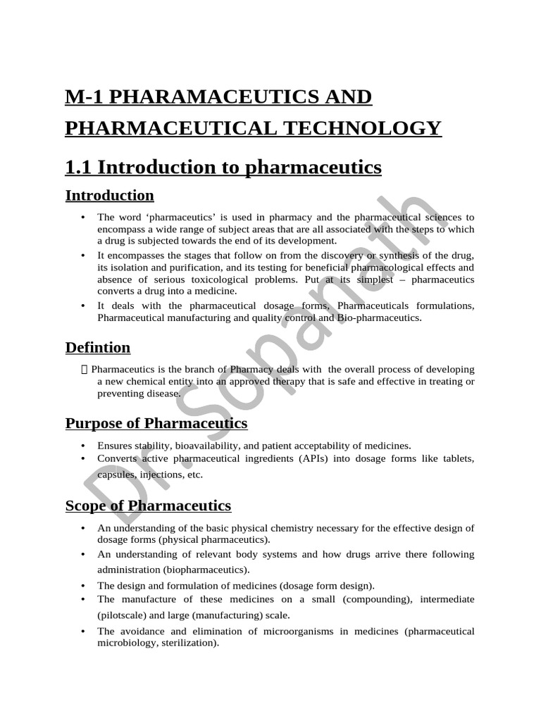 Module 1 Pharmaceutics and Pharmaceutical Technology | PDF | Phases Of Clinical Research | Food ...