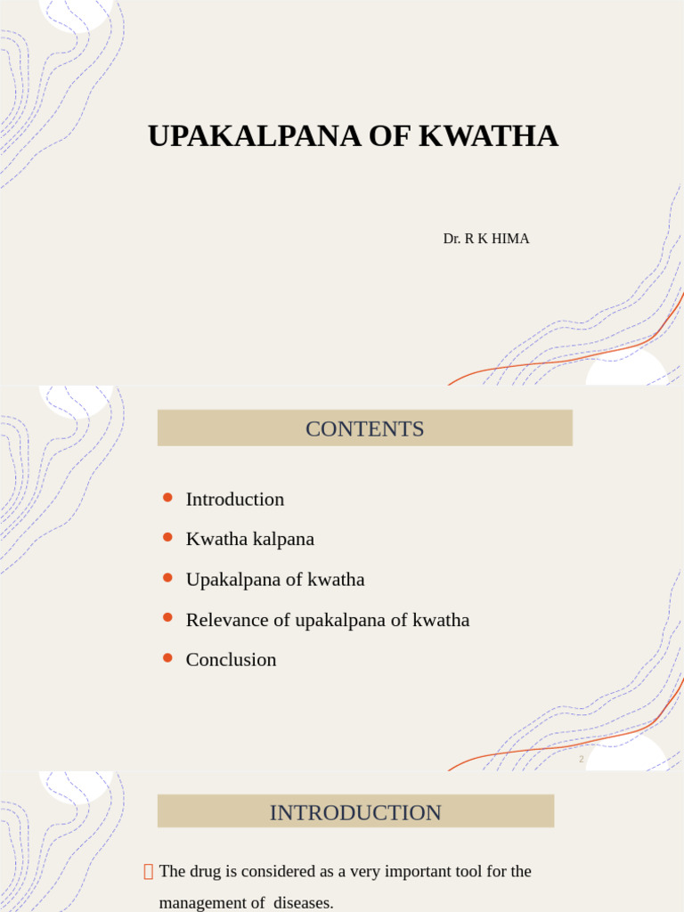Upakalpana of Kwatha in Ayurveda | PDF | Ayurveda | Medicine