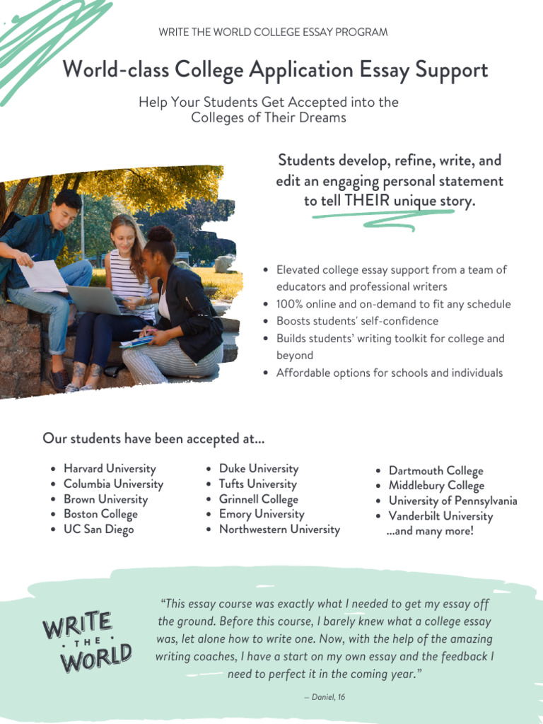 college-essay-program-info | PDF | Higher Education