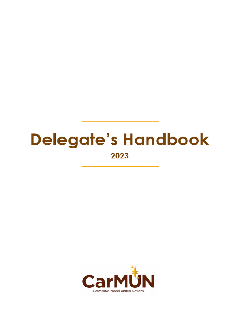 CarMUN 2023 Delegate Handbook | PDF | Committee | Meetings