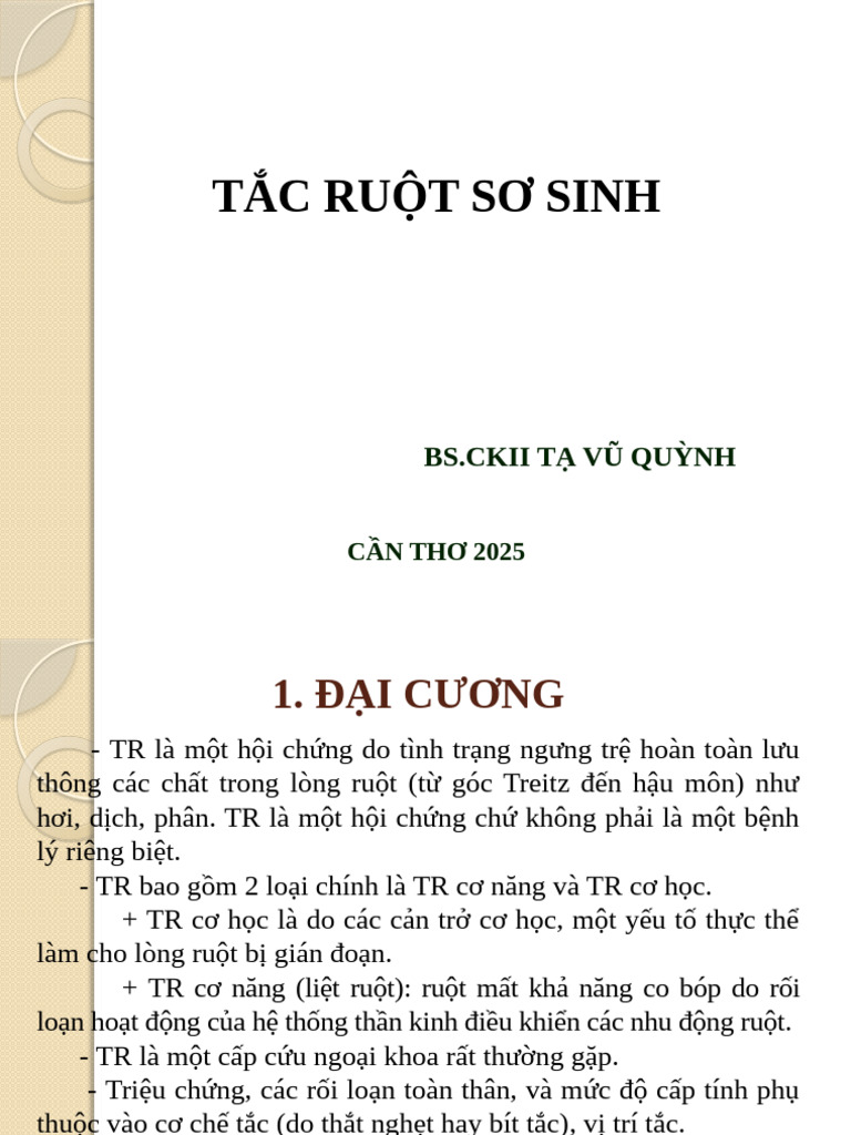Bài Tắc Ruột Sơ Sinh | PDF