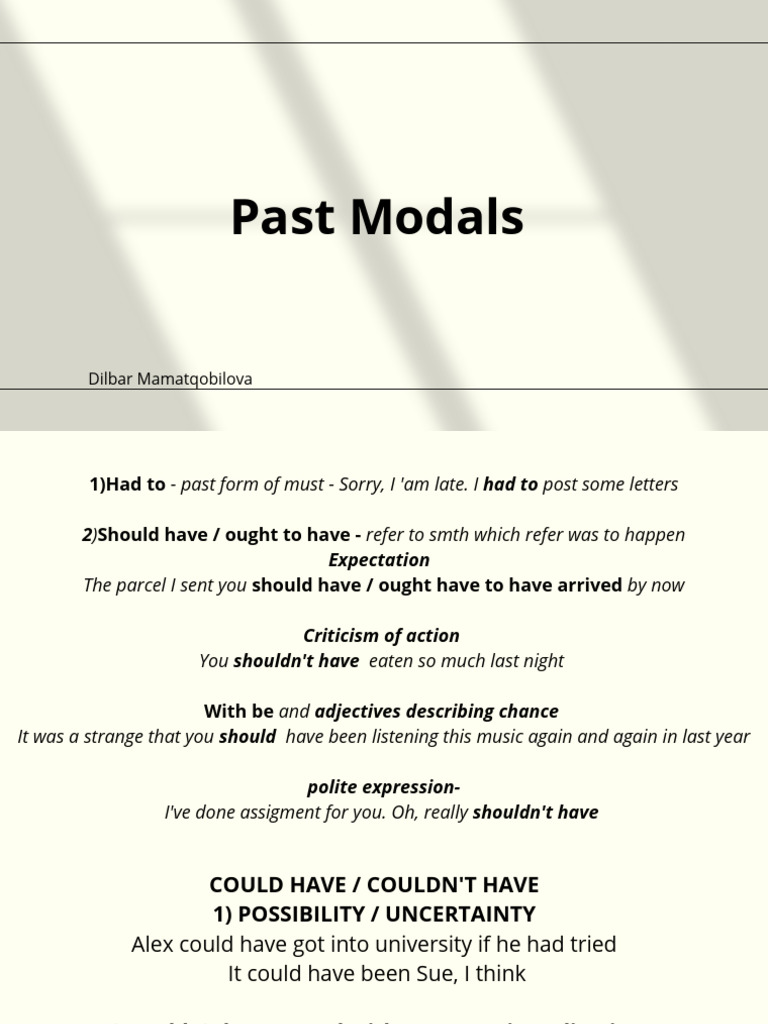 Past Modals - 20251031 - 233746 - 0000 | PDF