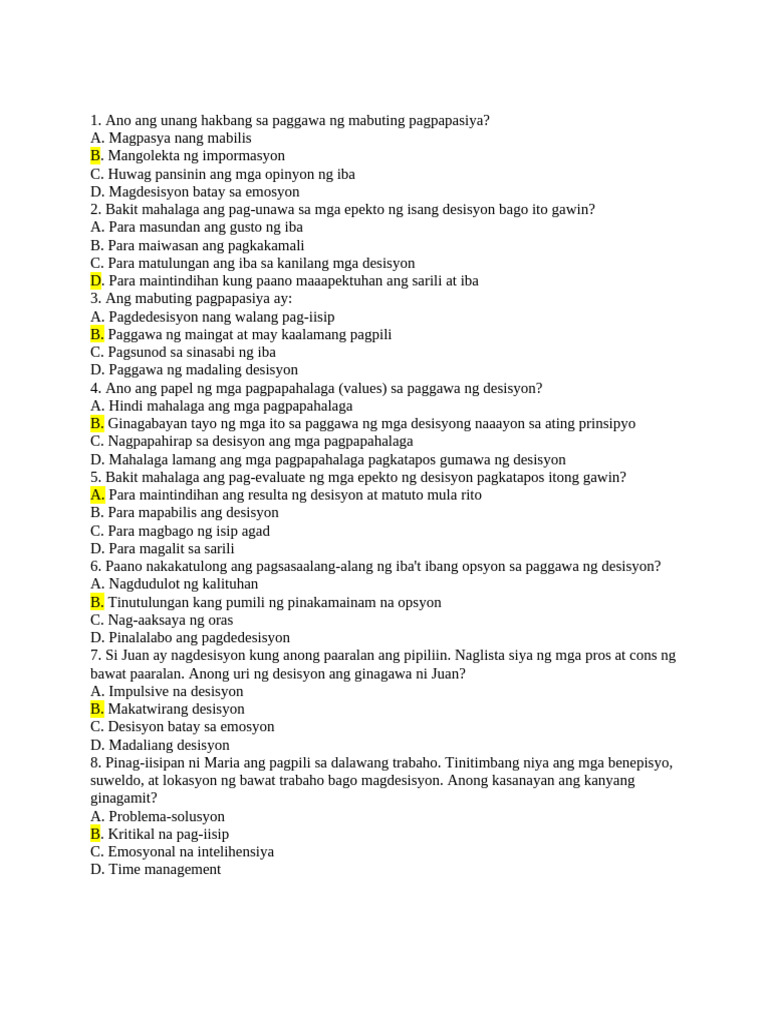 Esp Test Question | PDF