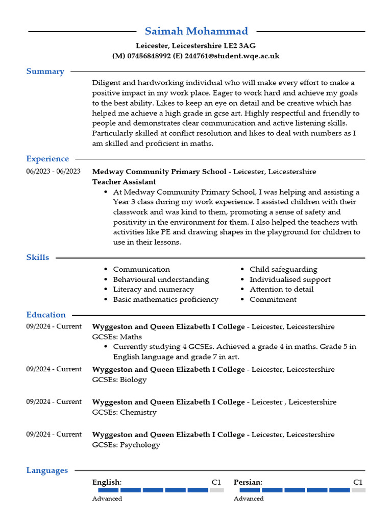 CV - 2.docx 2 | PDF | Learning | Cognition