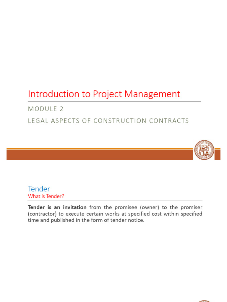 Understanding Construction Tender Types | PDF