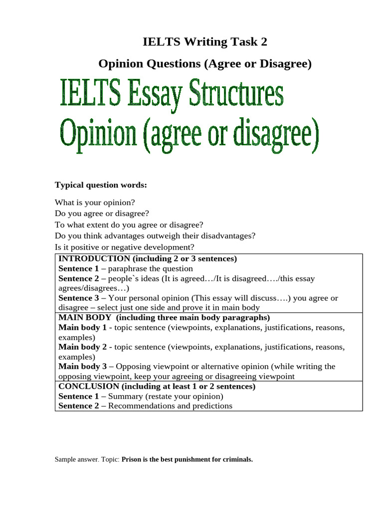 IELTS Writing Task 2 (Agree or Disagree) | PDF | Prison | Crimes