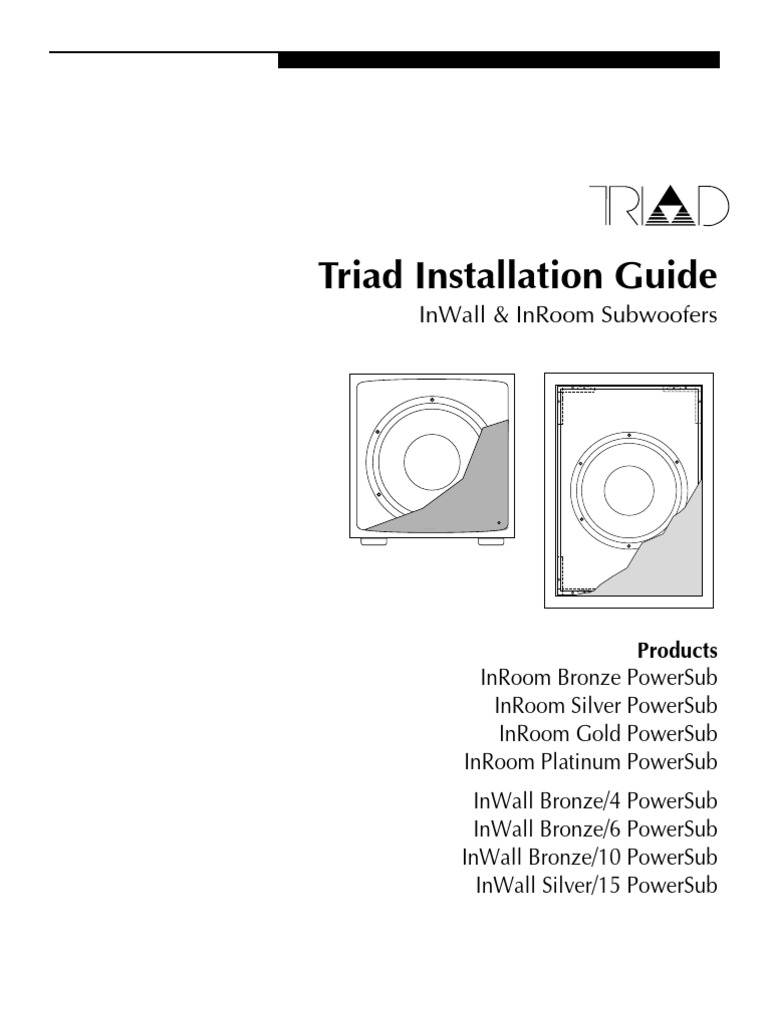 Triad Installation Guide: Inwall & Inroom Subwoofers | PDF ...