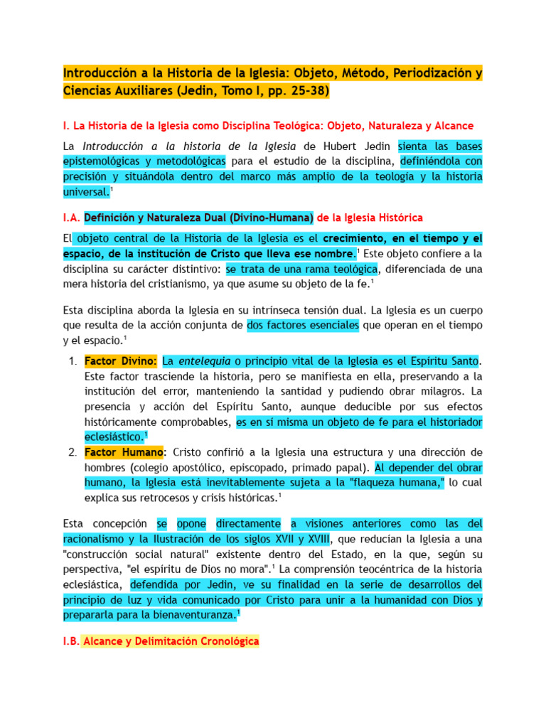Introducción A La Historia de La Iglesia - Objeto, Método ...