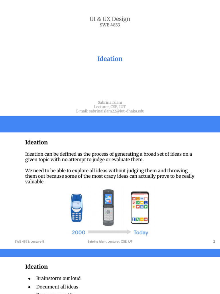 Ideation Techniques in UI & UX Design | PDF