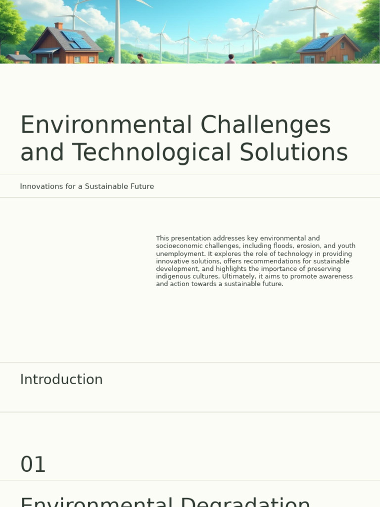Tech Solutions for Environmental Issues | PDF | Sustainability ...