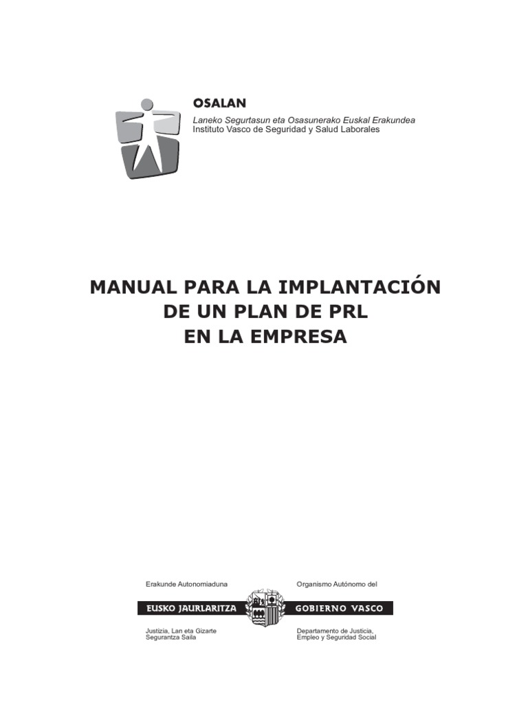 Manual para La Implantación de Un Plan de PRL | PDF | Derecho laboral | Seguridad y salud ...