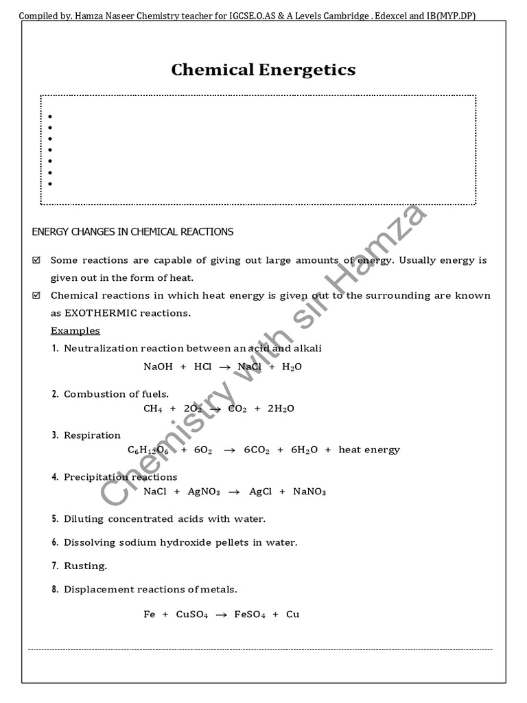 Chemical Energetics: Exothermic vs Endothermic | PDF | Reaction Rate ...