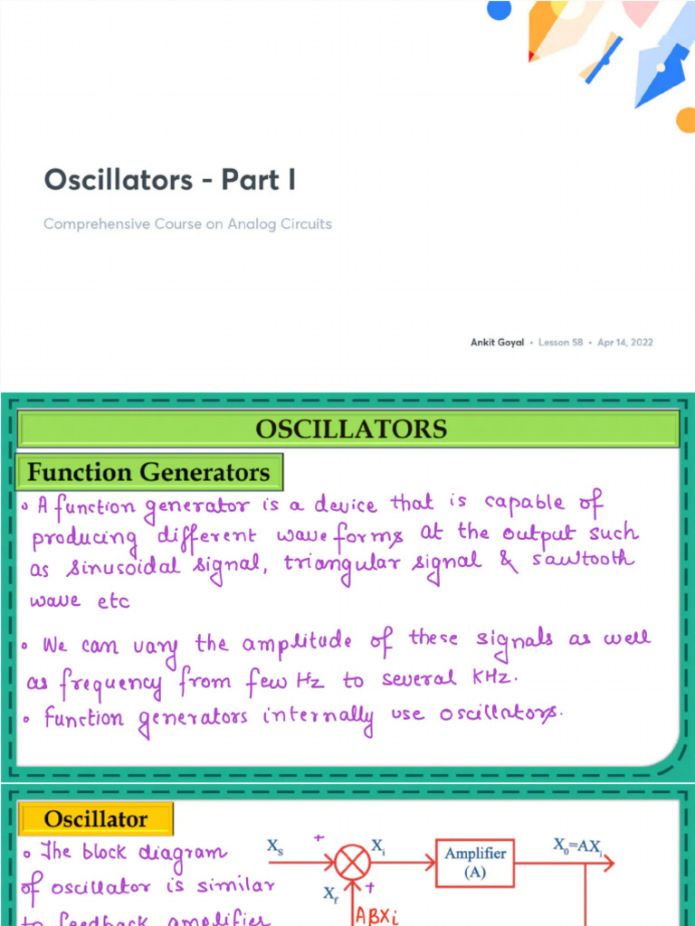 Oscillators Part I | PDF