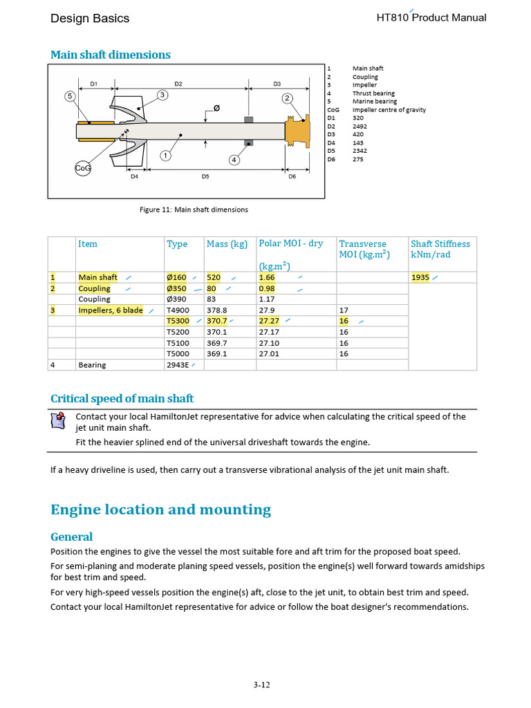 Main Shaft Dimensions and Engine Positioning | PDF | Mechanical Engineering