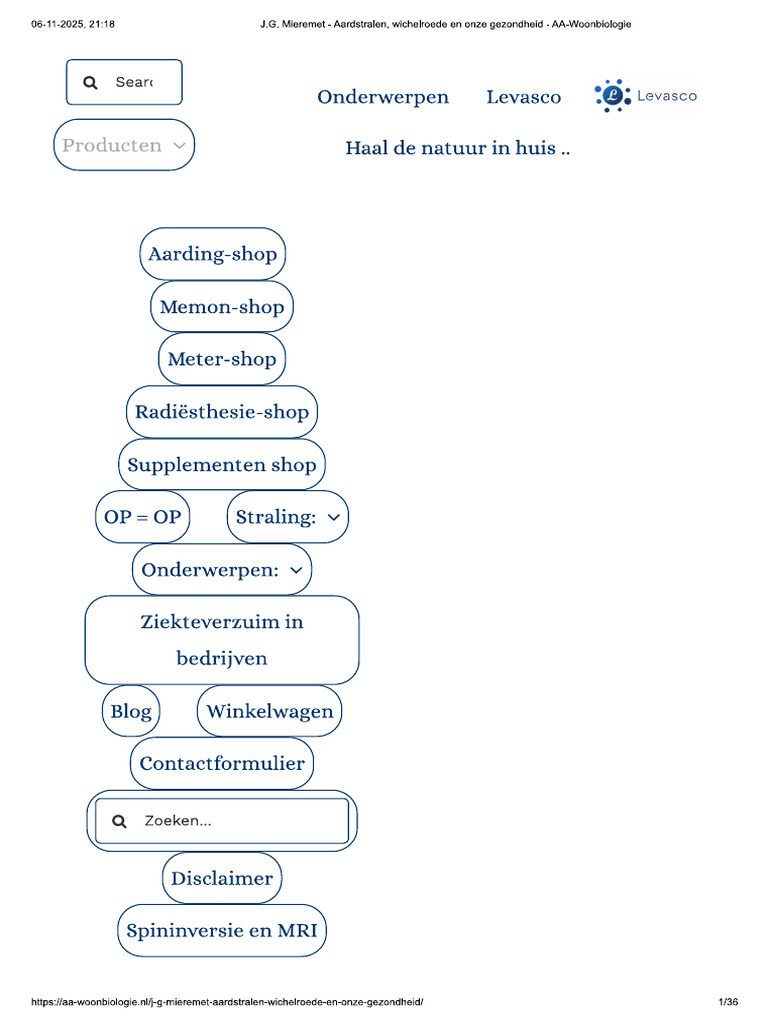 (Aardstralen Wichelroede en Onze Gezondheid) (J.G. Mieremet) | PDF