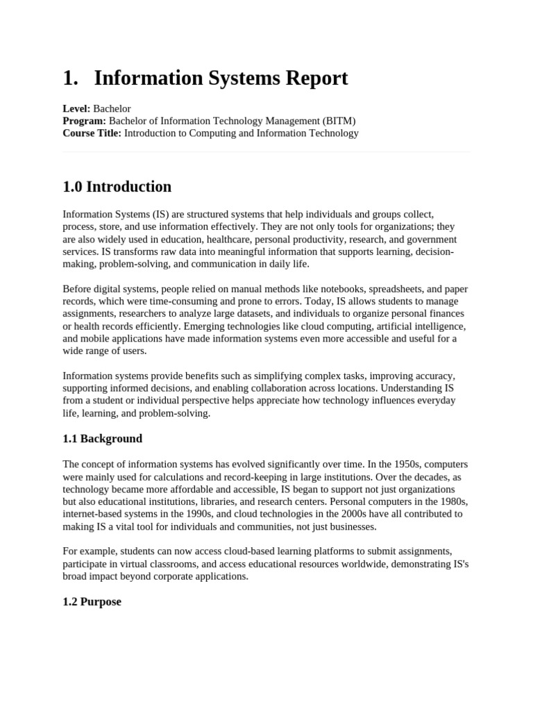 Information Systems Report | PDF | Information System | Cloud Computing