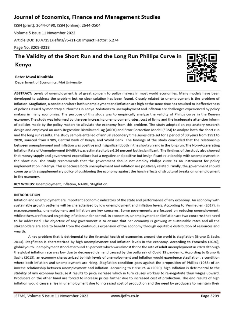The Validity of The Short Run and The Long Run Phi | PDF | Cost Of ...