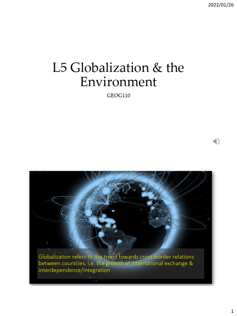 L5 Globalization The Environment | PDF | Globalization | Natural ...