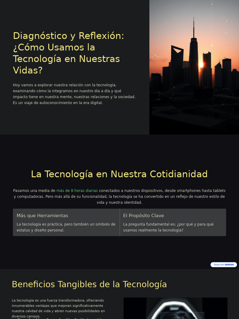 Diagnostico y Reflexion Como Usamos La Tecnologia en Nuestras Vidas ...