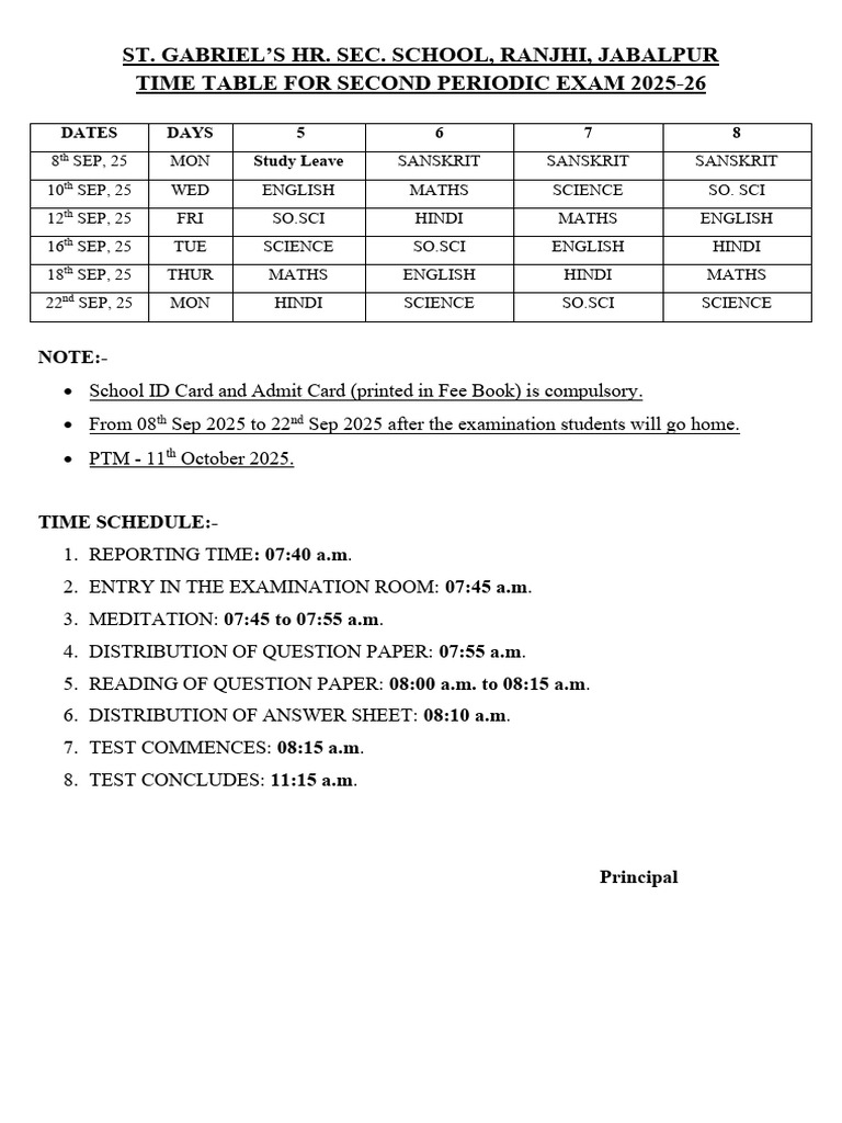 Middle School P-2 Timetable 2025 | PDF
