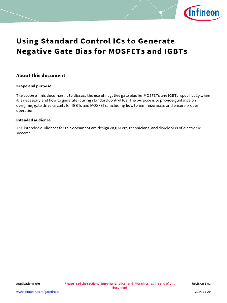 Infineon Using Standard Control ICs To Generate Negative Gate Bias For ...