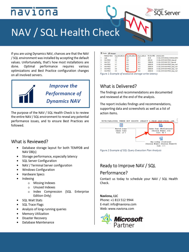 Naviona NAV and SQL Health Check | PDF