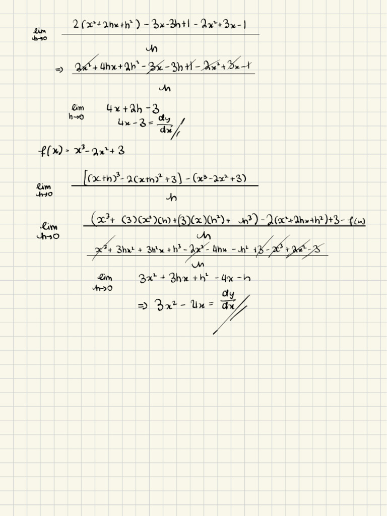 Limit and Derivative Calculations | PDF