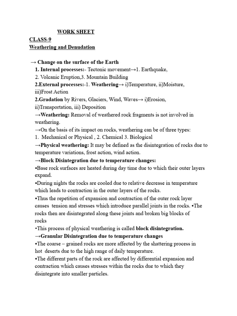Weathering and Denudation 2021 | PDF | Weathering | Stream