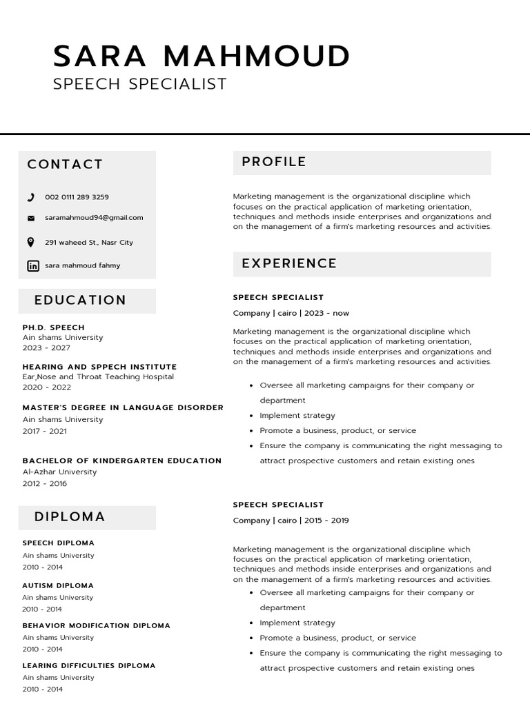 Grey Amelie Modern CV Resume Template | PDF | Human Communication ...