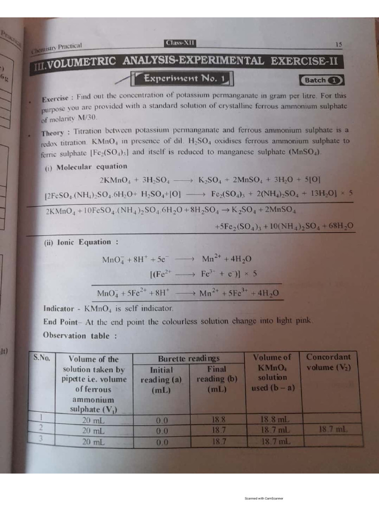 12th Chemistry Pratical Nda | PDF
