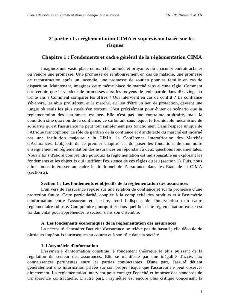 Réglementation CIMA en assurance et banque | PDF | Assurance | Banques