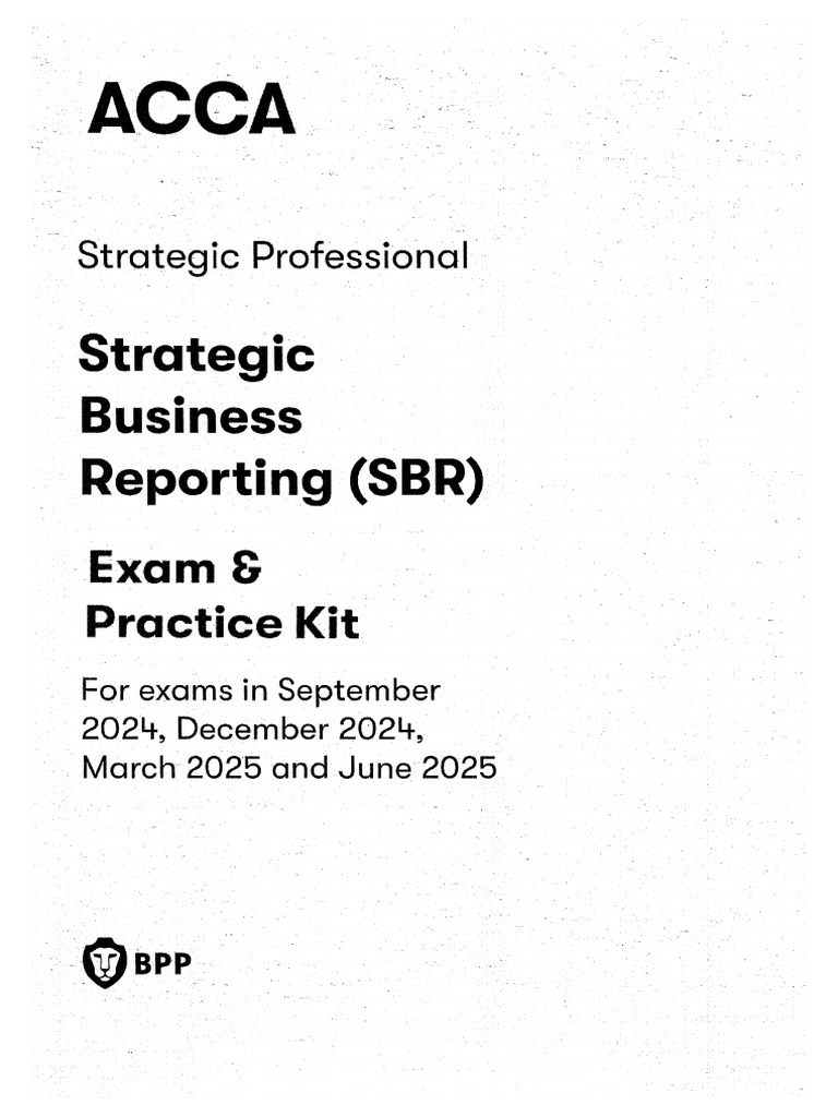 SBR Exam Practice Kit 2024 Guide | PDF | International Financial ...