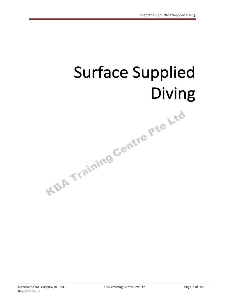 Surface Supplied Diving Procedures Guide | PDF | Underwater Diving ...