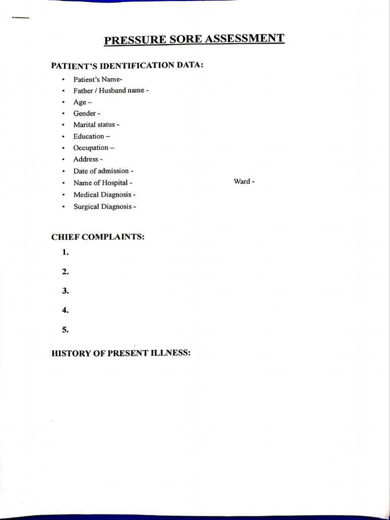 Pressure Sore Assessment | PDF
