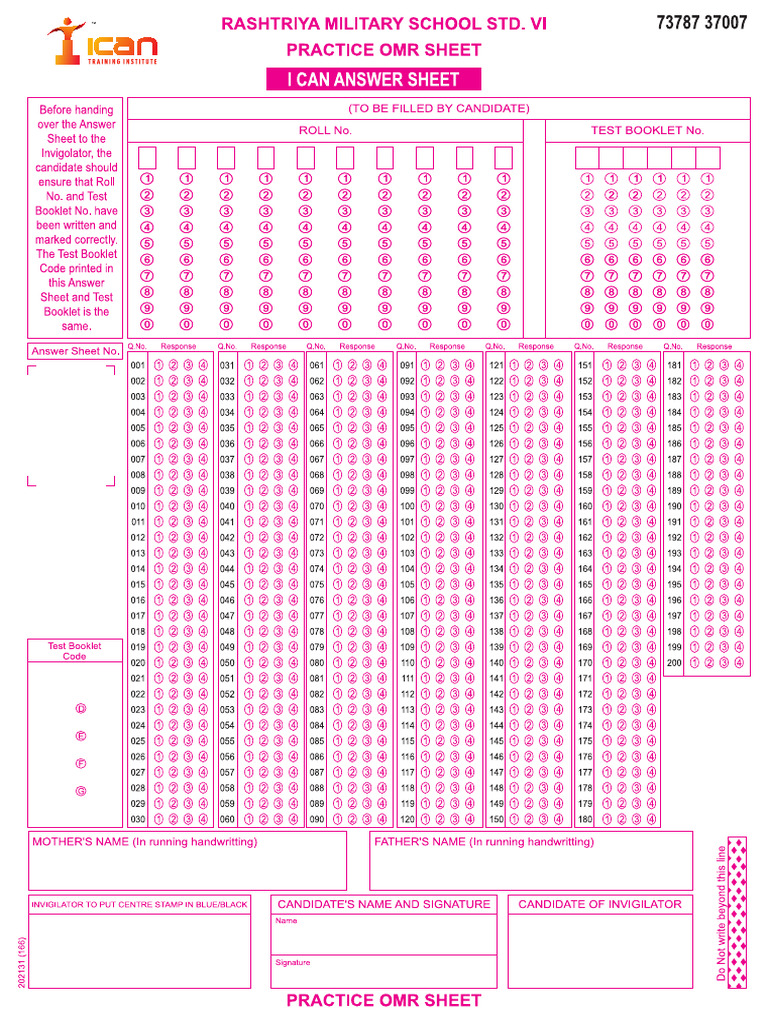 6th RMS Omr Sheet New | PDF