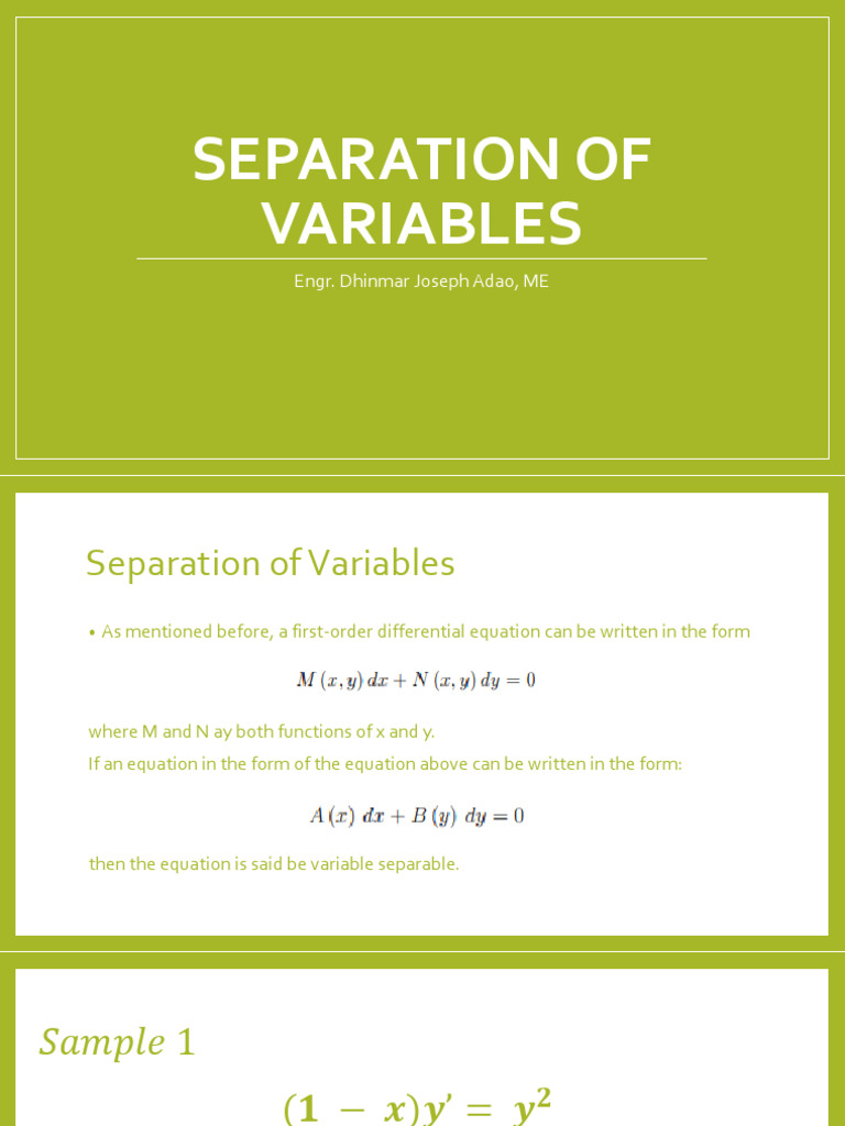 Separation of Variables | PDF