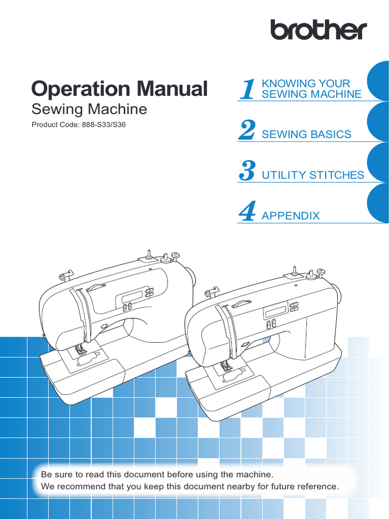 Brother Sewing Machine Operation Manual | PDF | Sewing Machine | Sewing