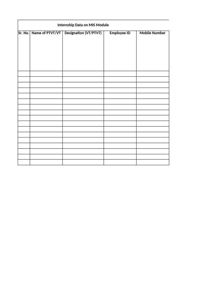 Internship On MIS Format | PDF