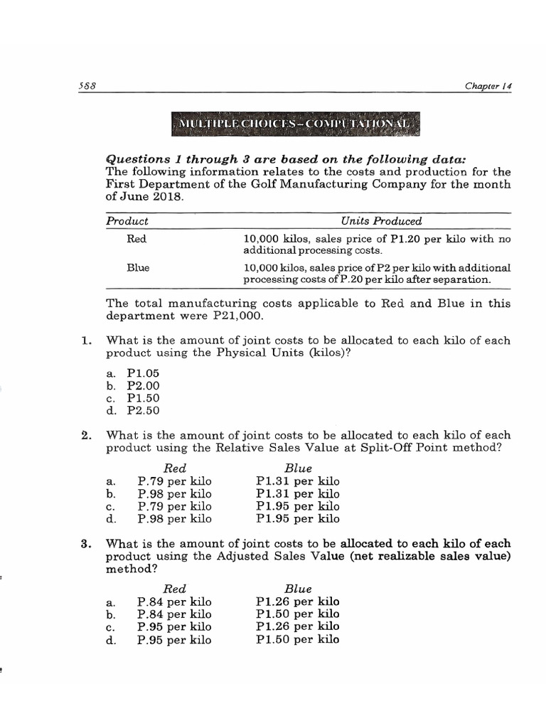 Assignment Cost 2 Joint and by Product Costing | PDF