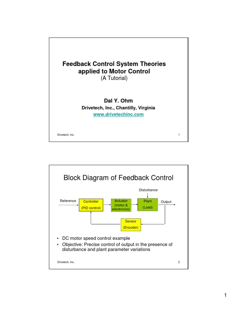 Feedback Control System Theories Applied To Motor Control | PDF ...