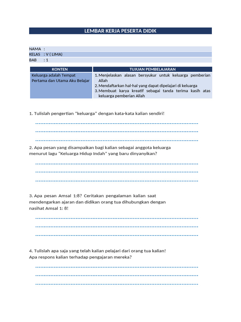 Lembar Kerja Peserta Didik 1 | PDF
