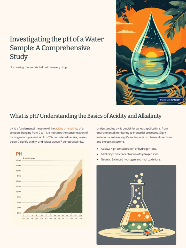 pH Measurement in Water Samples Study | PDF | Ph | Alkalinity