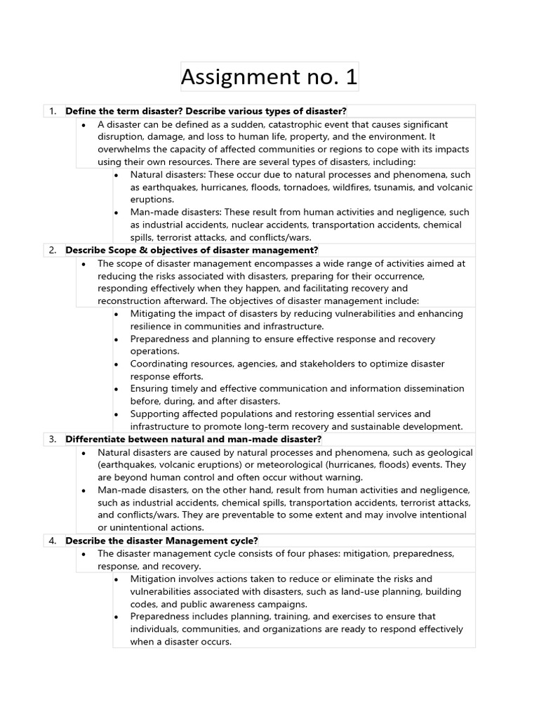Types and Management of Disasters | PDF | Natural Disasters | Emergency ...