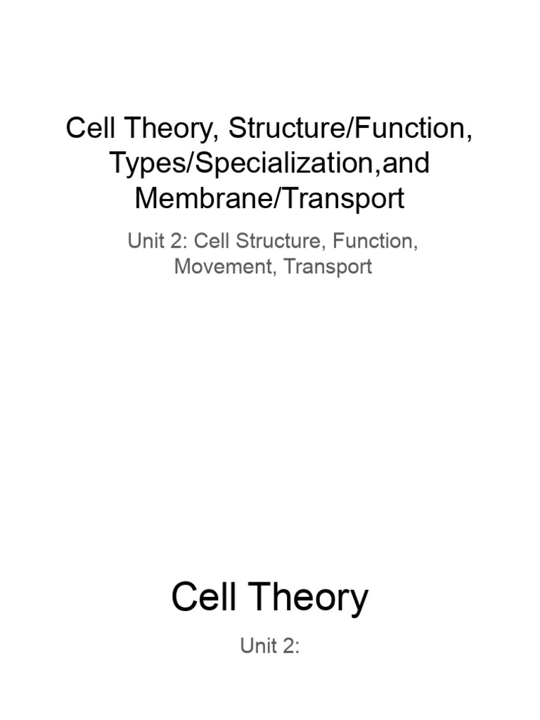 Notes Unit 2 - Cell Structure and Function 25 - 26, Kuchli | PDF | Cell ...
