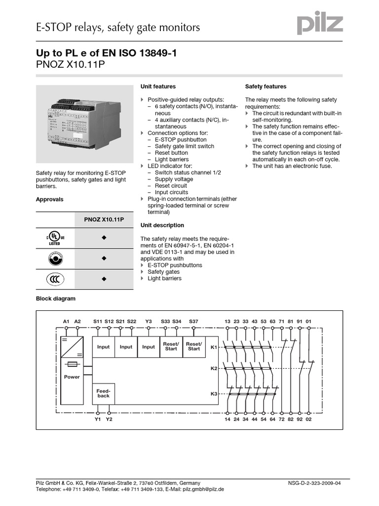 PNOZ X10 11P en | PDF | Relay | Electrical Connector