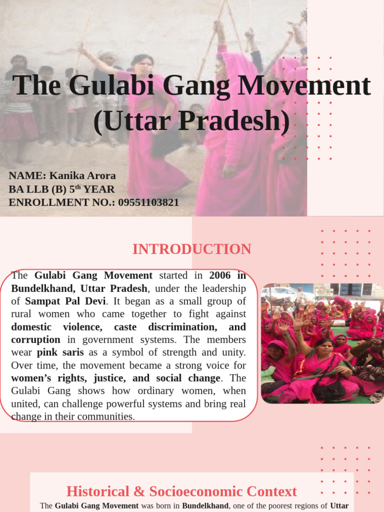 The Gulabi Gang Movement (Uttar Pradesh) | PDF | Woman | Social Policy