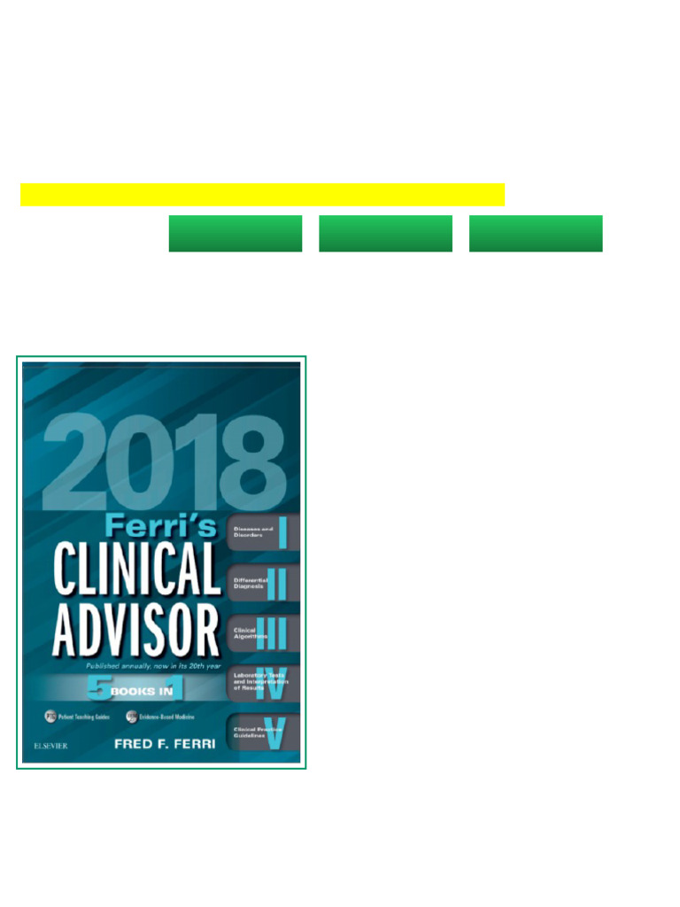 (Ebook) Ferri's Clinical Advisor 2018 by Fred F. Ferri ISBN ...